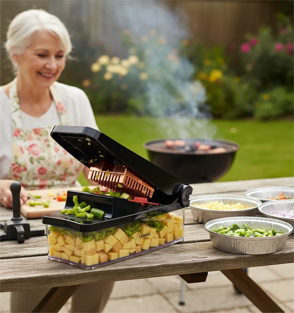 Grandma's BBQ Secret: Geedel Chopper for Perfect Cuts!